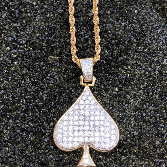 LIT JEWELRY | Accessories | Ace Pendant 925 Silver 4k Gold Filled Fully ...